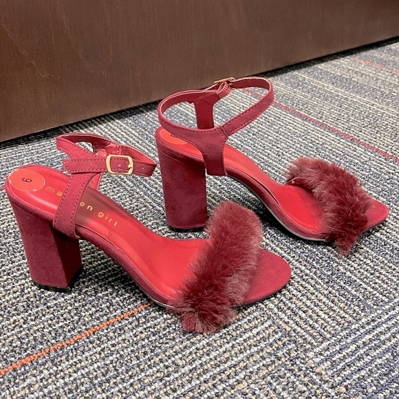 Madden Girl | Shoes | Madden Girl Furry Open Toe Heels | Poshmark